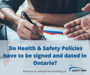 What is an Ontario Health and Safety Policy? - Safety First Consulting ...